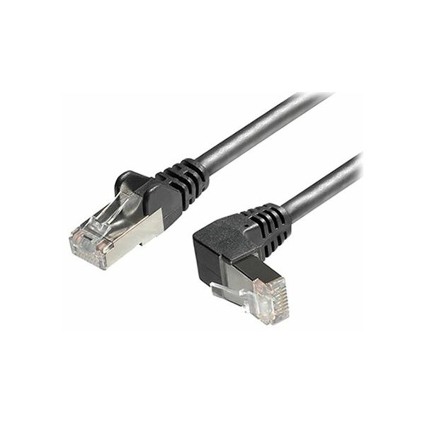 Transmedia Cat6A SFTP Patch Cable, RJ45 plug angled